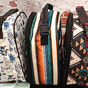 HOOEY Waterproof Liner Mesh Pockets Collapsible Lunch Box with Handle and Strap (Cream/Brown)