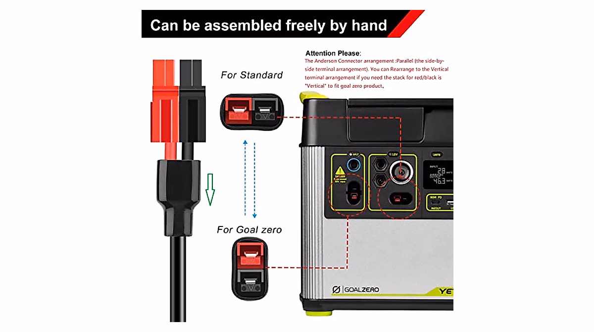 MJPOWER Anderson-to-8mm Extension Cable 10FT/3m 14AWG Wire 8mm DC Power ...