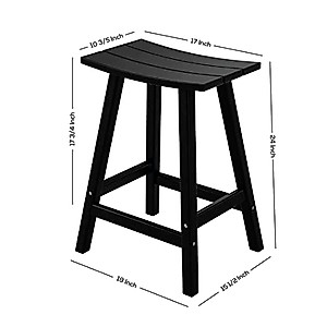 WestinTrends Malibu 24 Inch Outdoor Bar Stools, All Weather Resistant Poly Lumber Adirondack Counter Height Stools, Pacific Blue