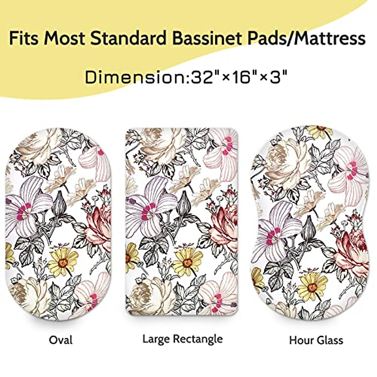 Bassinet Sheet, Jersey Cotton for Baby Boy/Girl, Fitted Sheets Flexible for Most Bassinet Mattress