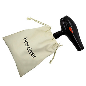 Trounistro 2 Pack Hair Dryer Bags Drawstring Bag Big Cotton Hairdryer Bag (Color 1)