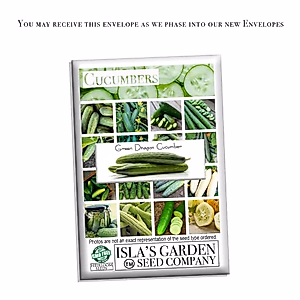 "Green Dragon" Cucumber Seeds for Planting, 50+ Heirloom Seeds Per Packet, (Isla's Garden Seeds), Non GMO Seeds, Botanical Name: Cucumis sativus, 90% Germination Rate