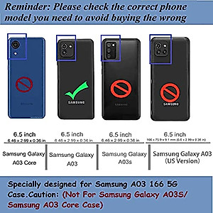 DINGXIN Galaxy A03 Case, Samsung A03 Phone Case, [Military Grade] Metal Ring Stand Car Mount Shockproof Protective Case for Samsung Galaxy A03 (Blue)