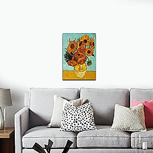 Wieco Art Sunflower by Vincent Van Gogh Oil Paintings Reproduction Modern Floral Giclee Canvas Prints Artwork Flowers Pictures on Canvas Wall Art for Home and office Decorations
