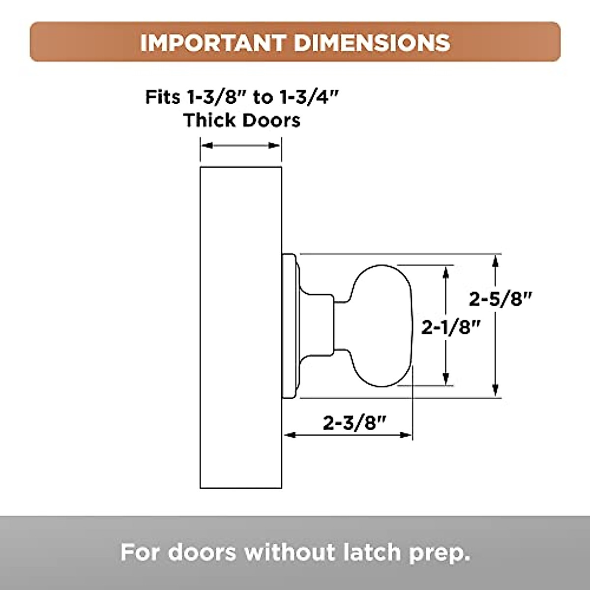 Copper Creek CK2090BC Colonial Door Knob, Dummy Function, 1 Pack, in Black