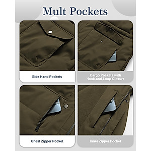 Chrisuno Big and Tall Winter Jackets Men Coats Long Parka Men's Hooded Warm Jacket Brown 6X