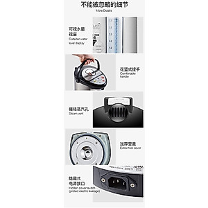 Panda Electric Water Boiler, 4.0 Liter, White, Temperature Control, Single Hand Operation, Overheat Protection, Boil Dry Protection, Automatic Shut-Off