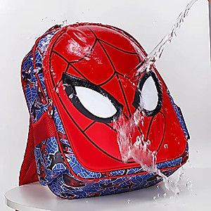 SUFRAH 13inch Cartoon Backpack Red&Blue Comic Waterproof Durable Lightweight Bookbag Fashion Causal Travel Bag