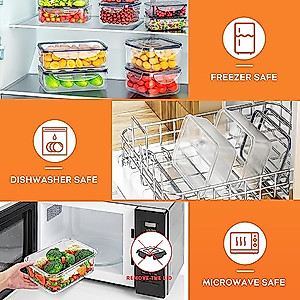 40 PCS Food Storage Containers with Lids Airtight (20 Containers & 20 Lids), Plastic Meal Prep Container-Stackable 100% Leakproof & BPA-Free Organization and Storage Set, Lunch Containers