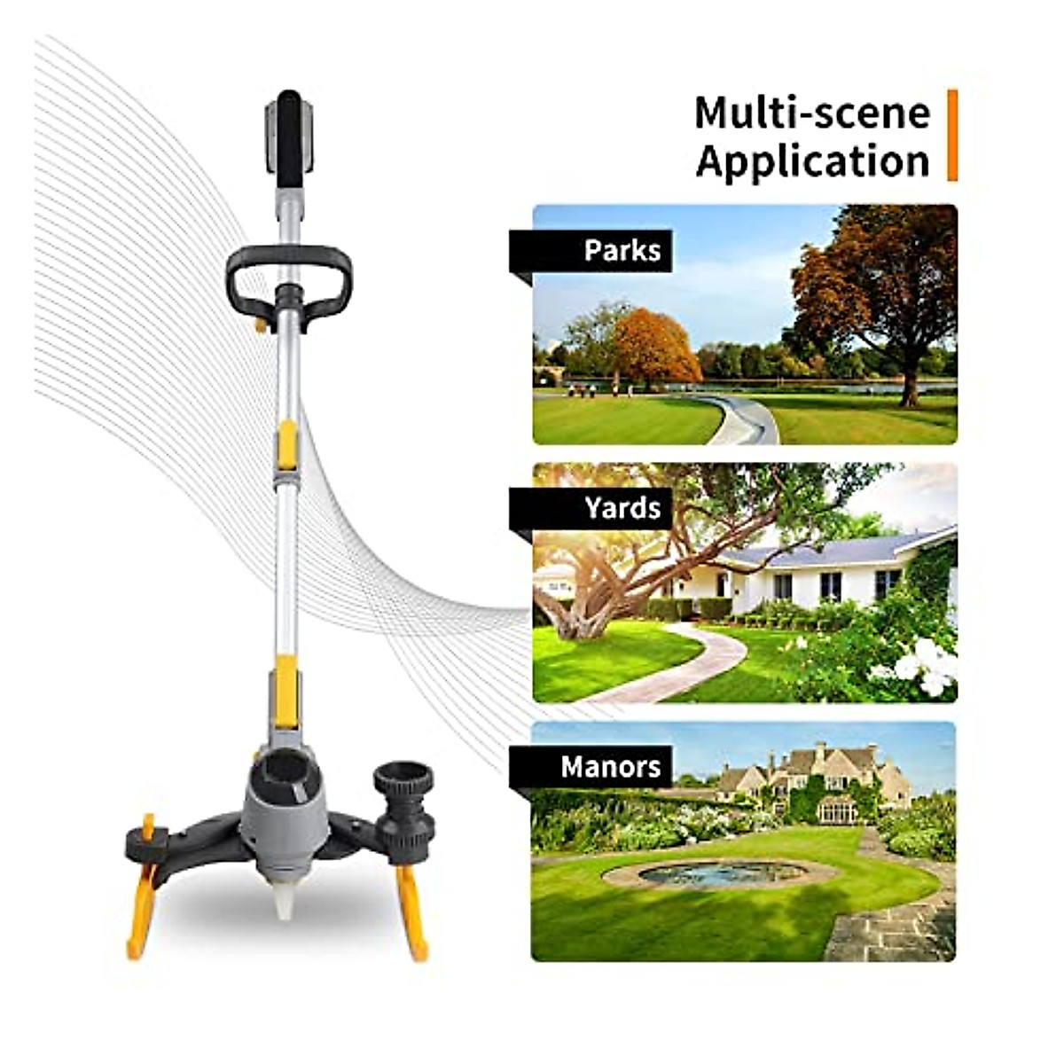 Cordless Lawn Mower 2in1 Lawn Mower Cordless Grass Trimmer LED Display Electric Whipper Strimmer Mowing Machine