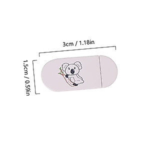 SOLUSTRE White Pc 4pcs Parts Sticker Animal Privacy Cartoon Protector Slider Computer Smartphone Camera Koala Lens Laptop Pattern for Cover Color Accessories Slide Tablet Notebook Phone White Slides