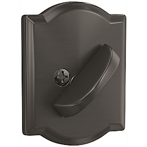 SCHLAGE Lock Company B60CAM622 Series Deadbolt Camelot Rose Single Cylinder Deadbolt, Matte Black