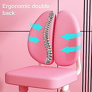 Ehozirta Kids Study Desk Chair Set,Height Adjustable Child Desk and Chair Set School Study Table for Kids,Kids Desk with Chair Gift, Children Desk with Large Writing Board, Bookshelf and Drawer Pink