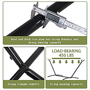 Her Majesty Hammock Portable Durable and Stable Best Stands for Indoor or Outdoor, Backyard Decor Bed Lawn Garden Steel Premium Carrying Case Patio