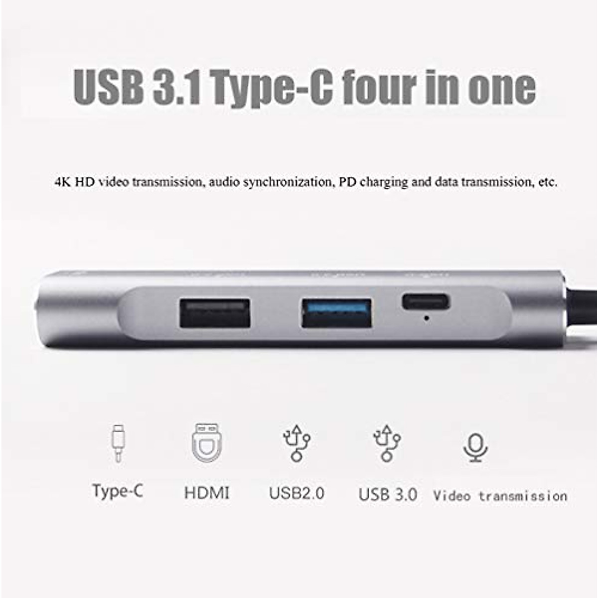 XUNMAIFHB Portable Docking Station,Type-c Docking Station USB3.0 Converter 4k MacBook to HDMI PD HUB HDMI USB2.0 USB3.0 Video Transmission Fast Transmission