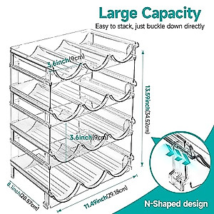 Sbosbo Water Bottle Organizer, Stackable Bottle Storage Rack, 4 Pack Water Bottle Holder for Kitchen Fridge Cabinet Organization and Storage, Plastic Wine Rack/Drink Bottle Holder