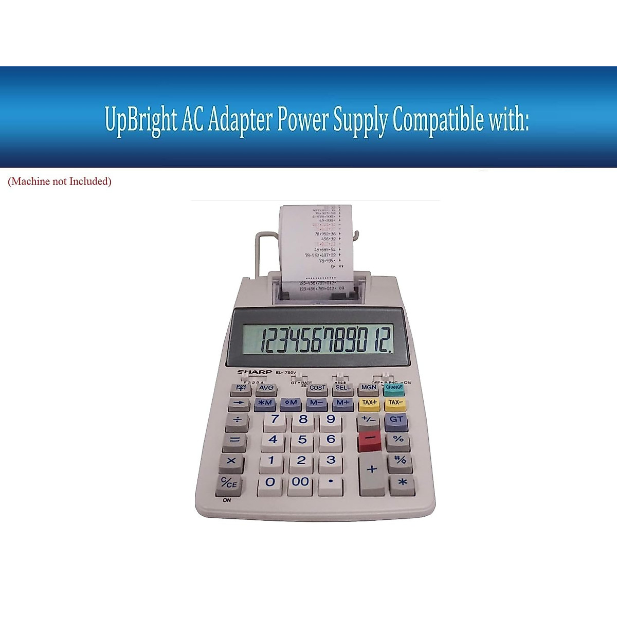 UpBright 6V AC/DC Adapter Compatible with Sharp EL-1750V EL-1750P EL-1750PII EL1611P EL 1601H 1801A 1801L EL-1625H EL-2626H Printing Calculator EA-28A EA-65A EA-63A EA-12E EA-51A EA-30A A1402CC Power