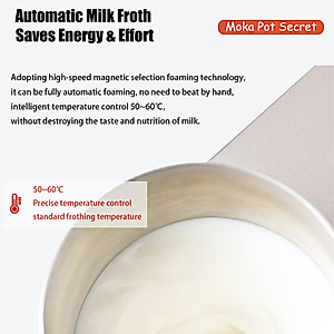 DITOSH All-Round Coffee Companion Electric Moka Pot & Milk Frother 2-in-1 Machine Aluminium Material One-touch Operation Milk Froth Fine and Dense White 110V