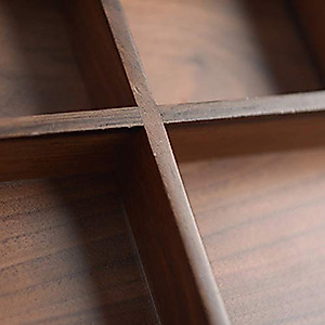 Black Walnut Western-style Drawer Type Cutlery Storage Box Desktop Solid Wood Storage Tray Tableware Organizer - 24x16.8x2.5cm (Picture 1)