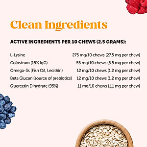 Pet Honesty Cat Immune Support Lysine - Cat Allergy Relief - Sneezing, Runny Nose, Watery Eyes - Cat Supplements & Vitamins with Omega 3s, L-Lysine, Antioxidants, Colostrum - Chicken (30 Day Supply)