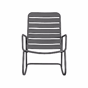 Novogratz 88065CHC1E Poolside Gossip Collection, Roberta Outdoor/Indoor Rocking Chair, Charcoal Patio Rocker