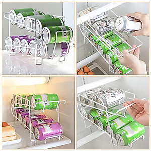 Soda Can Dispenser for Refrigerator:Stackable Can Holder Dispenser Beverage Holder Plastic Refrigerator Organizer Bins for Pantry, Freezer, Kitchen