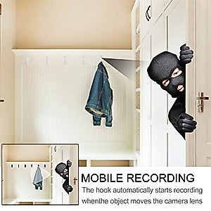 32GB Hidden Camera Clothes Hook, Mini Hidden Camera HD 1080P No WiFi Needed Nanny Cam, Security Camera with 32GB SD Card Recording for Monitoring Home/Baby/Pet No Audio