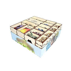 The Broken Token Game Organizer Compatible with Spirit Island - Wooden Game Organizing Box with Multiple Trays