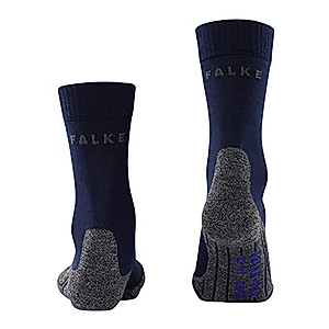 FALKE Men's TK2 Explore Cool Hiking Socks, Mid Calf, Medium Padding, Athletic, Breathable Quick Dry, Cooling, Lyocell, Blue (Marine 6120), 9-10, 1 Pair