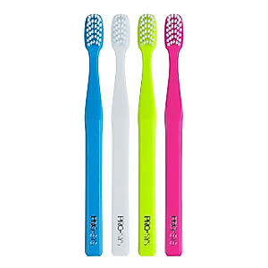 PRO-SYS® Soft Toothbrush for Adult with Sensitive Teeth & Gums, ADA Accepted, with 35-Tuft Wide Dupont® Tynex® Bristles, Pack of 4