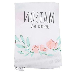 Yosoo Quilt Storage Bag, Cylindrical Large Capacity Clothes Pillow Blanket Storage Bags Reusable Drawstring Packing Bag for Comforters Blankets Bedding (15.7x15.7x31.5in)(3#Flower)