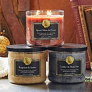 Village Candle Bergamot & Amber Medium Bowl, 14 oz, Ivory, 14 Ounce