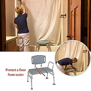 HEALTHLINE Transfer Bench Adjustable Height 500 Lbs, Heavy Duty Bariatric Tub Transfer Bench with Back, Non-Slip Seat, Bath Shower Bench Chair for Bathroom for Elderly Disabled