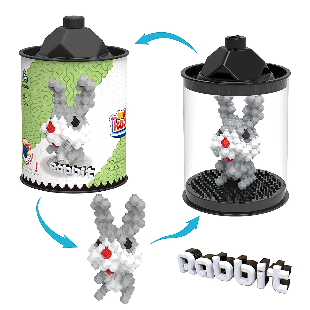 KADELE Easter Bunny Animals Toy Building Sets，Extremely Creative and Challenging STEM Building Toys,Educational Toys for Boys and Girls Ages 8 and Up(80 Pieces)