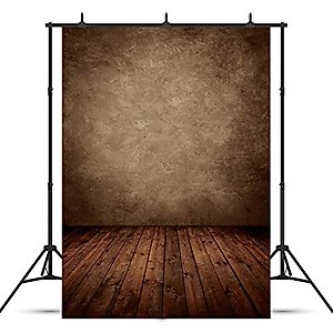 WOLADA 5x7FT Abstract Brown Wood Backdrops Newborn Photography Backdrop Retro Dark Wooden Floor Wall Backdrop Vintage Photo Backdrop Photographer Pictures Video Background Studio Props 10702