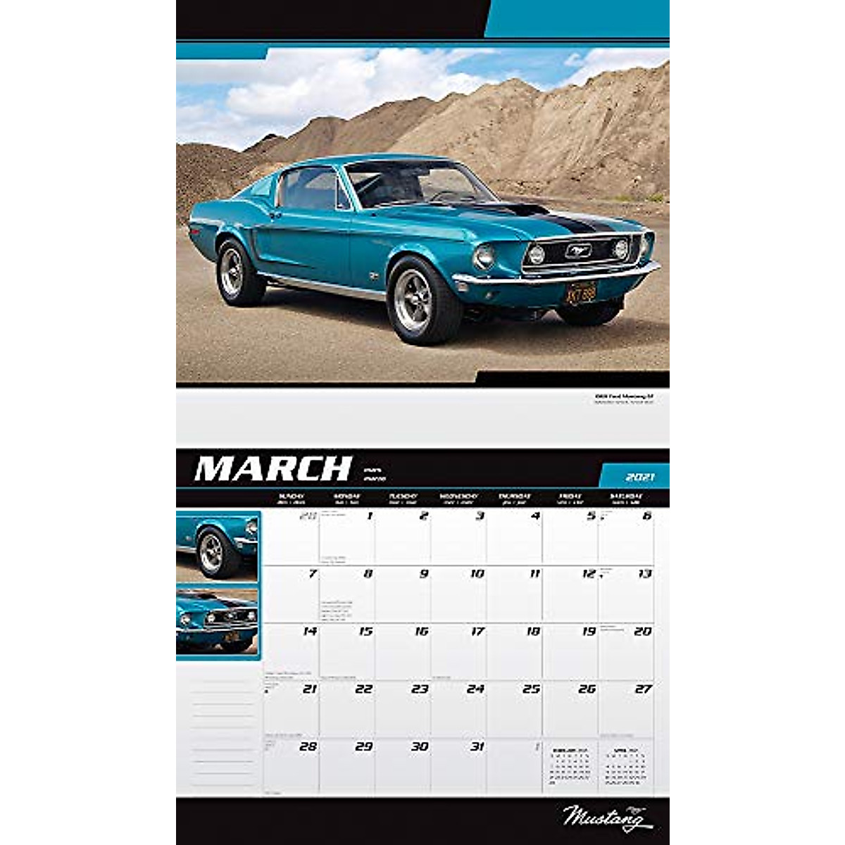 Mustang 2021 Calendar: Foil Stamped Cover