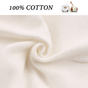 JANGANNSA White Newborn Baby Beanie Hospital Hat for Boys Girls Cotton Preemie Baby’s Hat Bear Ears (White,6-12Months)