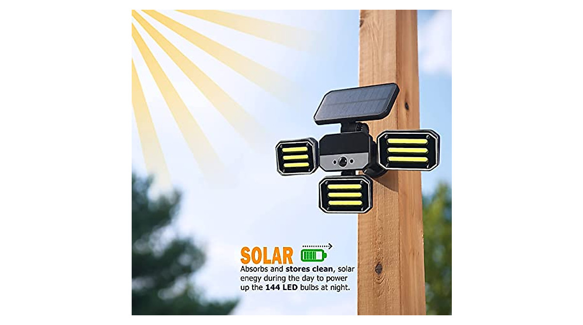 Bionic Floodlight Deluxe: Bright 108-LED Solar Motion Light