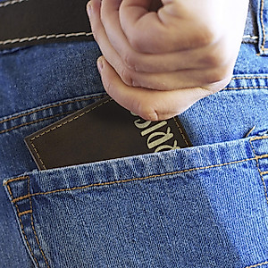 Personalized Wallets for Men, Brown - 6 Colors & 19 Font Options - Custom Engraved Leather Wallet - Gifts for Husband - Personalized Gifts for Men