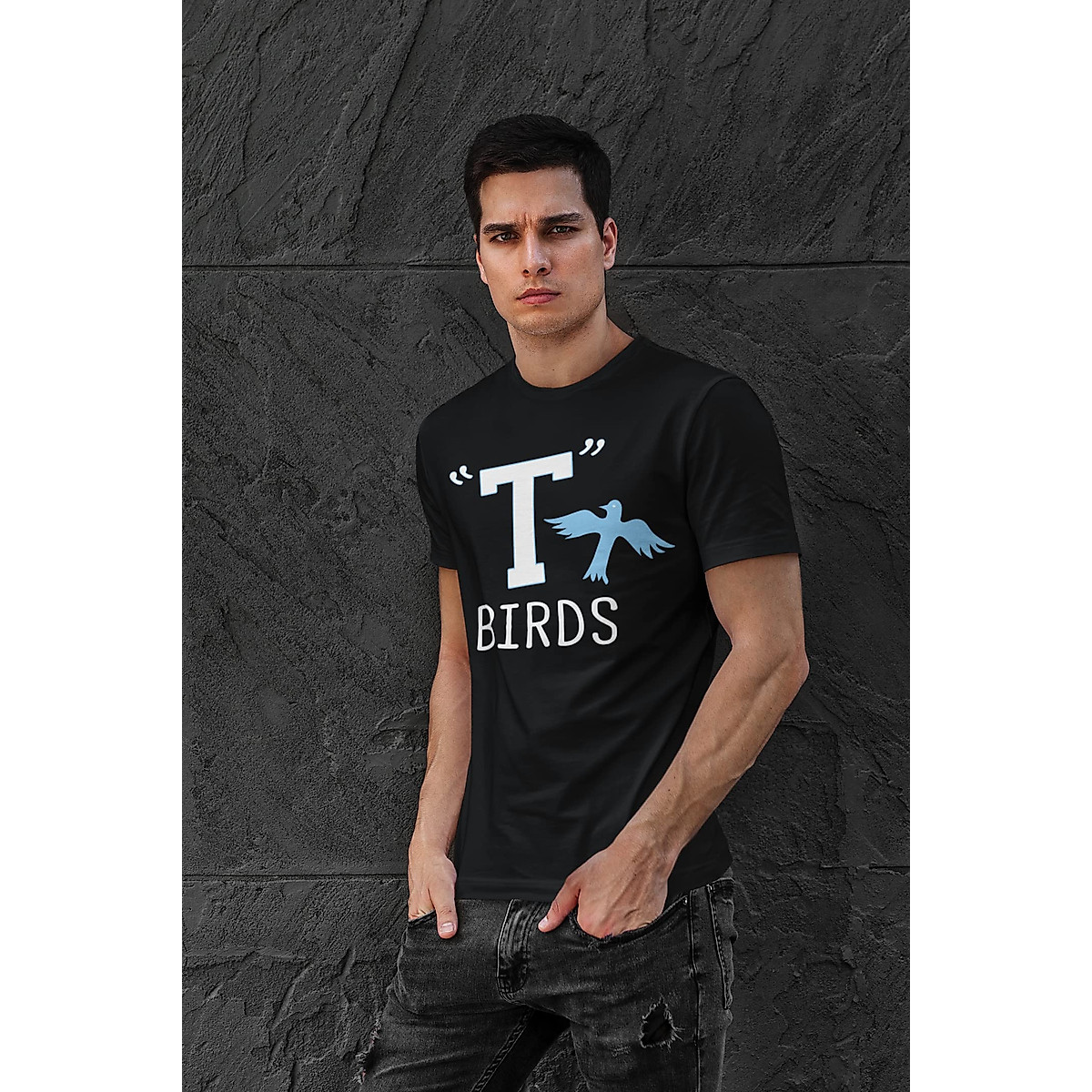 T Birds Canvas Tote Bag for Women, Cloth Bag Tbird Gang Logo Graphic Tees Black 15x15 inches