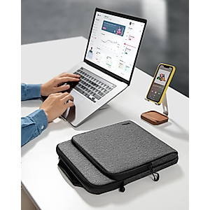 tomtoc 360 Protective Laptop Sleeve Designed for 16-inch New MacBook Pro M4/M3/M2/M1 Pro/Max 2024-2019, Water-Resistant Well-Organized Accessory Sleeve Case with Handle