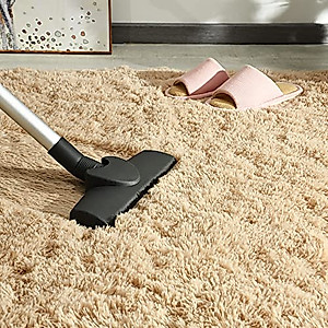 Andecor Soft Fluffy Bedroom Rugs, 8 x 10 Feet Indoor Shaggy Plush Area Rug for Boys Girls Kids Baby College Dorm Living Room Home Decor Floor Carpet, Camel