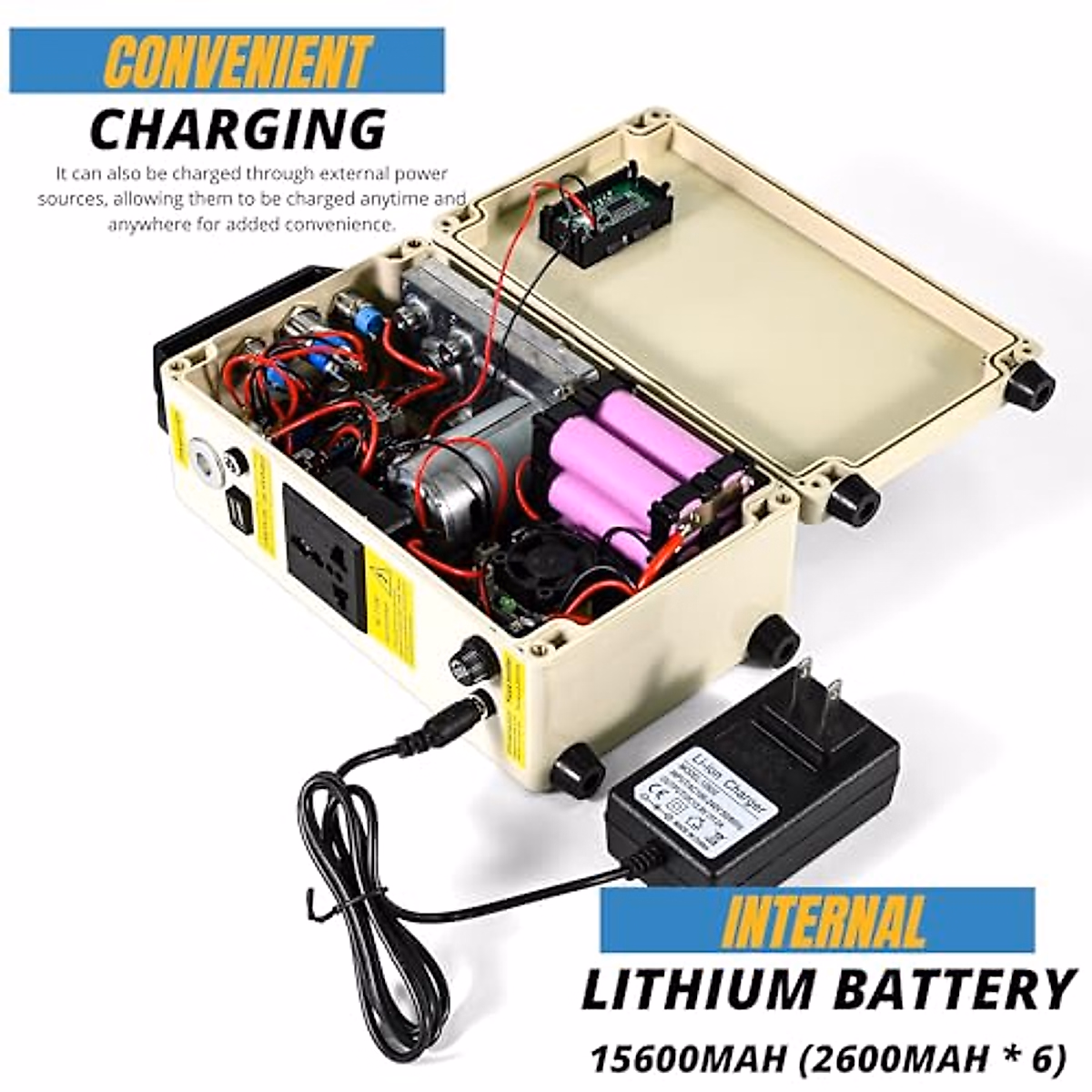 150W Hand Crank Generator, Portable Power Station w/Folding Handle, Aluminum Alloy Small Inverter Generator Rechargeable for Home Camping Outdoor Smartphone Charger