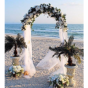 Adorox 7.5 Ft Metal Arch (Two Way Assemble) for Wedding Garden Bridal Party Decoration Arbor (Green)