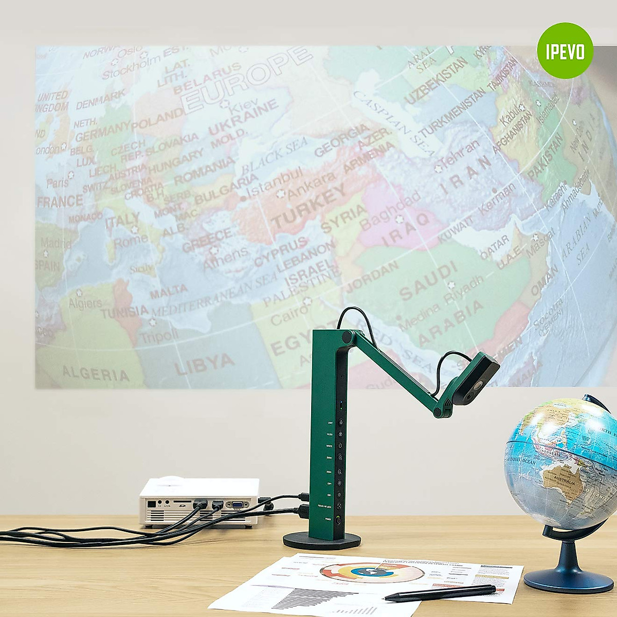 IPEVO VZ-R HDMI/USB Dual Mode 8MP Visual Communication Tool for Real-time Projection, Remote Work, Distance Learning, Web conferencing, Video Recording, Live Demos — Works with and Without a Computer