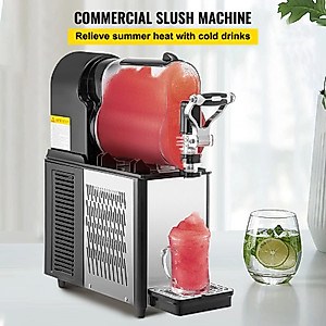 VEVOR Commercial Slushy Machine, 3L/0.8 Gallons Food-Grade PC Tank, 290W 110V, Stainless Steel Smoothie Frozen Drink Maker, Slushie Machine for Supermarkets Cafes Restaurants Bars, Black