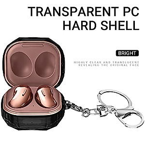AIPNIS Personalized Clear Case Compatible for Galaxy Buds 2 Case/Galaxy Buds Pro Case,Galaxy Buds Live Case, Custom Name Transparent TPU Hard Shell Case Gift,with Keychain (Black)