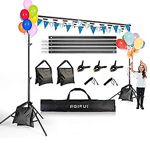 Backdrop Stand 6.5x10ft Adjustable Photo Backdrop Stand kit for Parties Wedding Photography with Carry Bag