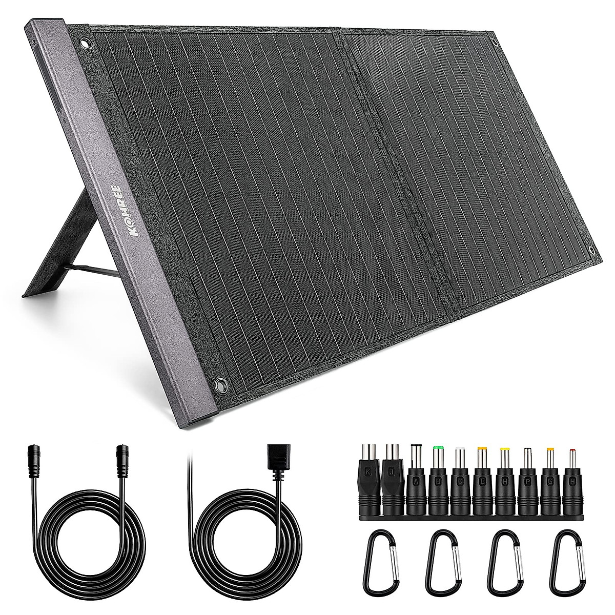 Kohree 100W Portable Solar Panel Waterproof, Foldable Monocrystalline Solar Panel Power Charger System Kit for RV Camping Outdoor Boat Emergency Backup Power Station, with USB/PD/DC Outputs 18V