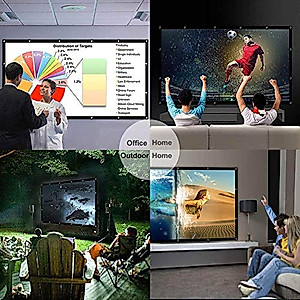 BBSJ Projection Screen 150 Inch 4:3 Portable Folding Movie Screen Crease-Resist Indoor Outdoor Projector Screen for Home Theatre